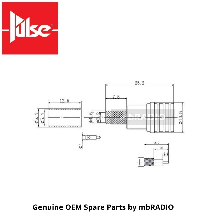 PULSE® (QMA-07) QMA(M) CONNECTOR RG58 SOLDER/CRIMP – mbRADIO
