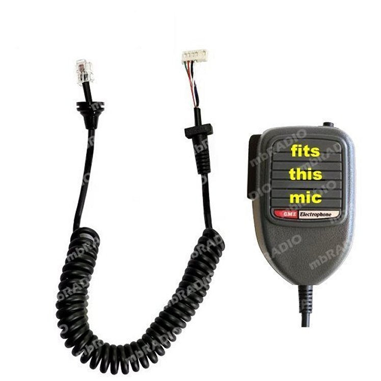 GME MICROPHONE CURLY CORD MC407 MC408 (UHF CB Radio) – mbRADIO